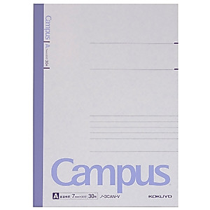KOKUYO Campus Notebook, A 7mm Ruled, Semi-B5, 30 Sheets, 30 Lines, Pack of 5, 5 Colors, Japan Import (NO-3CANX5)