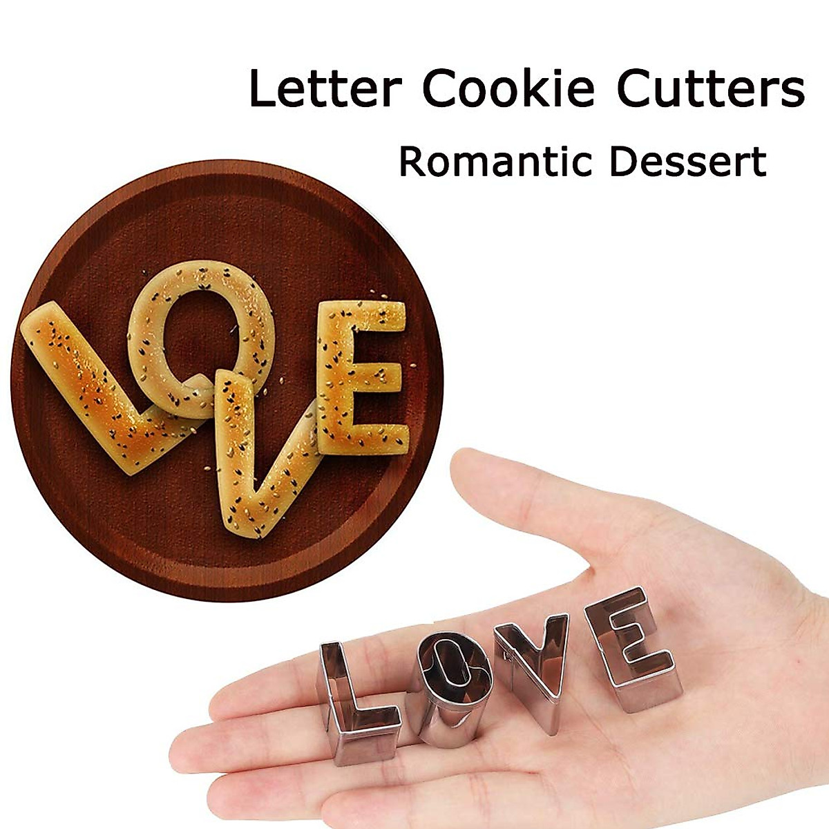 26pcs Alphabet Cookie Cutters Set Small Stainless Steel Letter Molds for Baking, Pastry, Fondant, Donuts Biscuit, Fruit, Cake Decorating Tools by ALNGFUIK