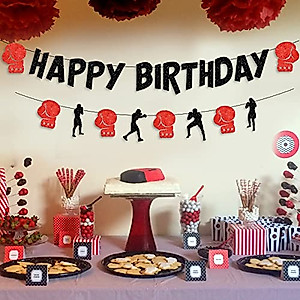 Boxing Birthday Party Decorations Banner Garland Wrestling Party Supplies Boxing Match Fight Sports Theme Boxer Birthday Party Decorations