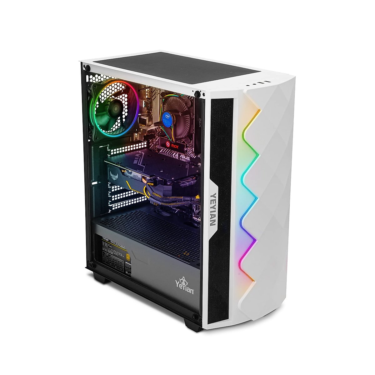 YEYIAN SAI X11 Gaming PC Desktop Computer, Intel i5-11400F 6-Core 2.6GHz, GeForce GTX 1650 4GB GDDR6, 500GB NVMe SSD, 8GB DDR4 3200MHz, 3 ARGB Fans, Windows 11 Home 64-bit, WiFi 5, BT 5.0, 650W PSU