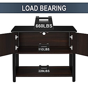 GDLF Metal Aquarium Stand with Cabinet for Fish Tank Accessories Storage, 40 Gallon, Turtle/ Reptile Terrariums