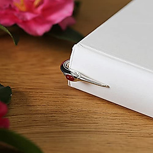 JKXWX Bookmark Sterling Silver Agate Red Crowned Crane Bookmark for Business Gifts for Teachers and Friends 13.6cm Bookmarker