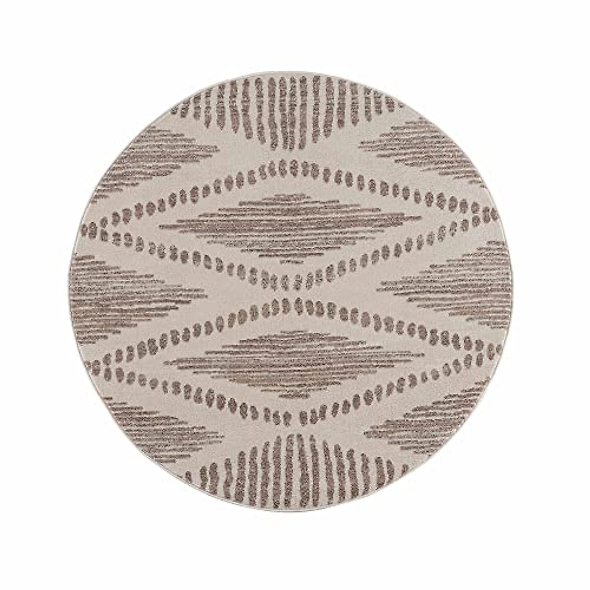 Tigris Collection Nikea Geometric Southwestern Farmhouse Living Room Bedroom Area Rug - Vintage Distressed - Boho Aztec Tribal Pattern - Ivory, Beige, Gray - 6'7" x 9'