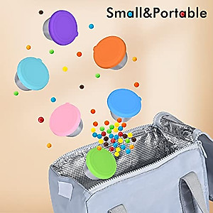 UPTRUST Salad Dressing Containers To Go, 6x2.4oz Dressing Containers for Lunch Box, Stainless Steel Condiment Containers with Lids, Rainbow Color Reusable Small Dipping Sauce Cups Set