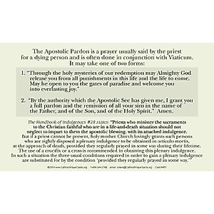 Apostolic Pardon Large Holy Card (5-pack) with Two Free Prayer Cards Included