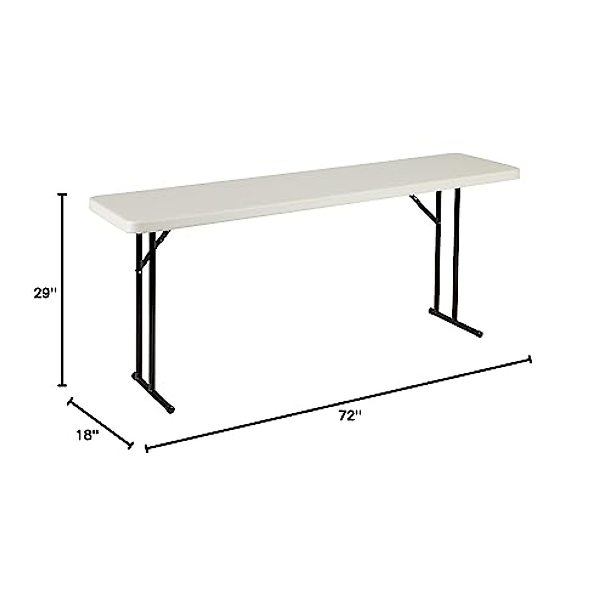 Norwood Commercial Furniture 6' Indoor/Outdoor Folding Training Table, Rectangular Blow-Molded Plastic Folding Training and Event Table, Gray