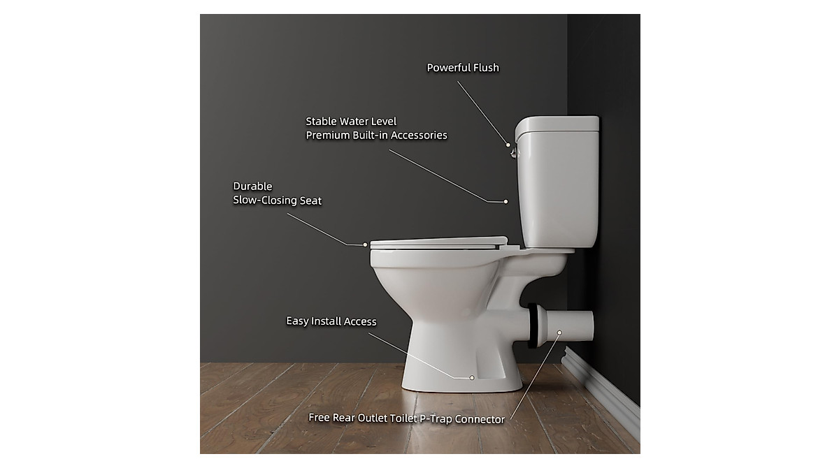 MaceratingFlo Rear Discharge Toilet with Powerful Flush & Space Saving ...