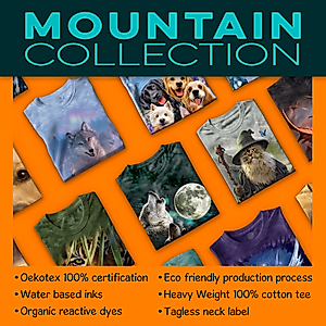 The Mountain mens Dog Selfie T Shirt, Blue, Medium US