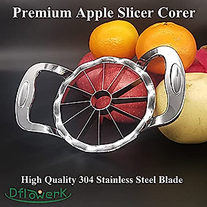DflowerK Apple Slicer Corer Cutter Large Ultra Sharp 12 Blade Stainless Steel Upgraded Apple Divider