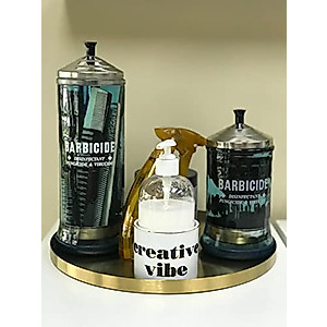 IVAILEX Gold Stainless Steel Round Jewelry and Make up Organiser/Candle Plate Decorative Tray (12.6 inches)