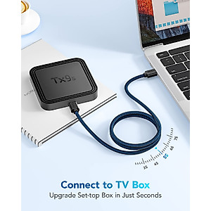 ANDTOBO USB 3.0 A to A Male Cable 6.6 FT, USB 3.0 Male to Male Cable Double End USB Cord Compatible with Hard Drive Enclosures DVD Player Laptop Cooler - Blue