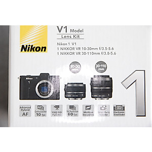 Nikon 1 V1 Mirrorless Digital Camera with 10-30mm Lenses (Black)