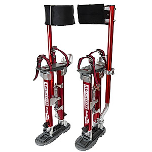 Metaltech I-BMDS2440 BuildMan Grade 24-in. to 40-in. Drywall Stilts 2-Pack, Anodized Aluminum Stilts for Adults, Drywall Tools for Home Improvement, Paint Stilts with Anti-Fatigue Comfort Straps