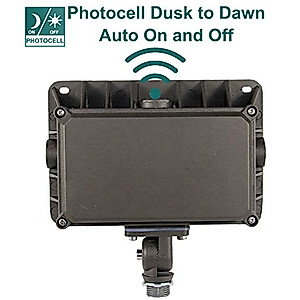 kadision LED Flood Light Outdoor with Dusk to Dawn Photocell, 50W 6500LM IP65 Waterproof Adjustable Knuckle Mount LED Flood Lights 5000K 100-277V ETL Listed