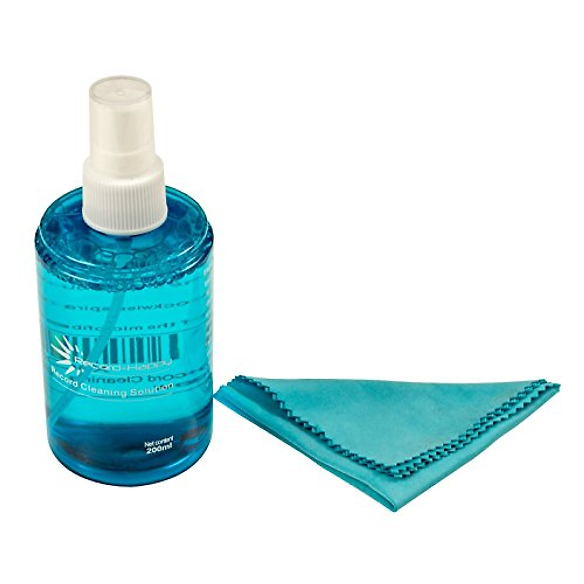 Record Cleaning Solution with Anti-static Vinyl Cloth - Premium LP Cleaner Fluid 6.7oz by Record Happy. Essential 200ml Spray Bottle to keep your Prized Album Collection like New!