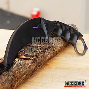 CSGO Karambit Advanced Tactical Knife Survival Knife Hunting Knife Fixed Blade Knife Razor Sharp Edge Camping Accessories Camping Gear Survival Kit Survival Gear 51763 (Fade)