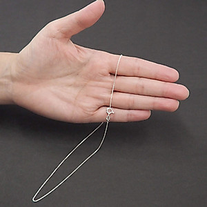 Hawaiian Silver Jewelry 1mm Sterling Silver Box Chain – Elegant and Simple Silver Box Chain Necklace 20-inch – Exquisite Silver Box Chain Necklace for Women – Thin Design – No Nickel Sterling Silver