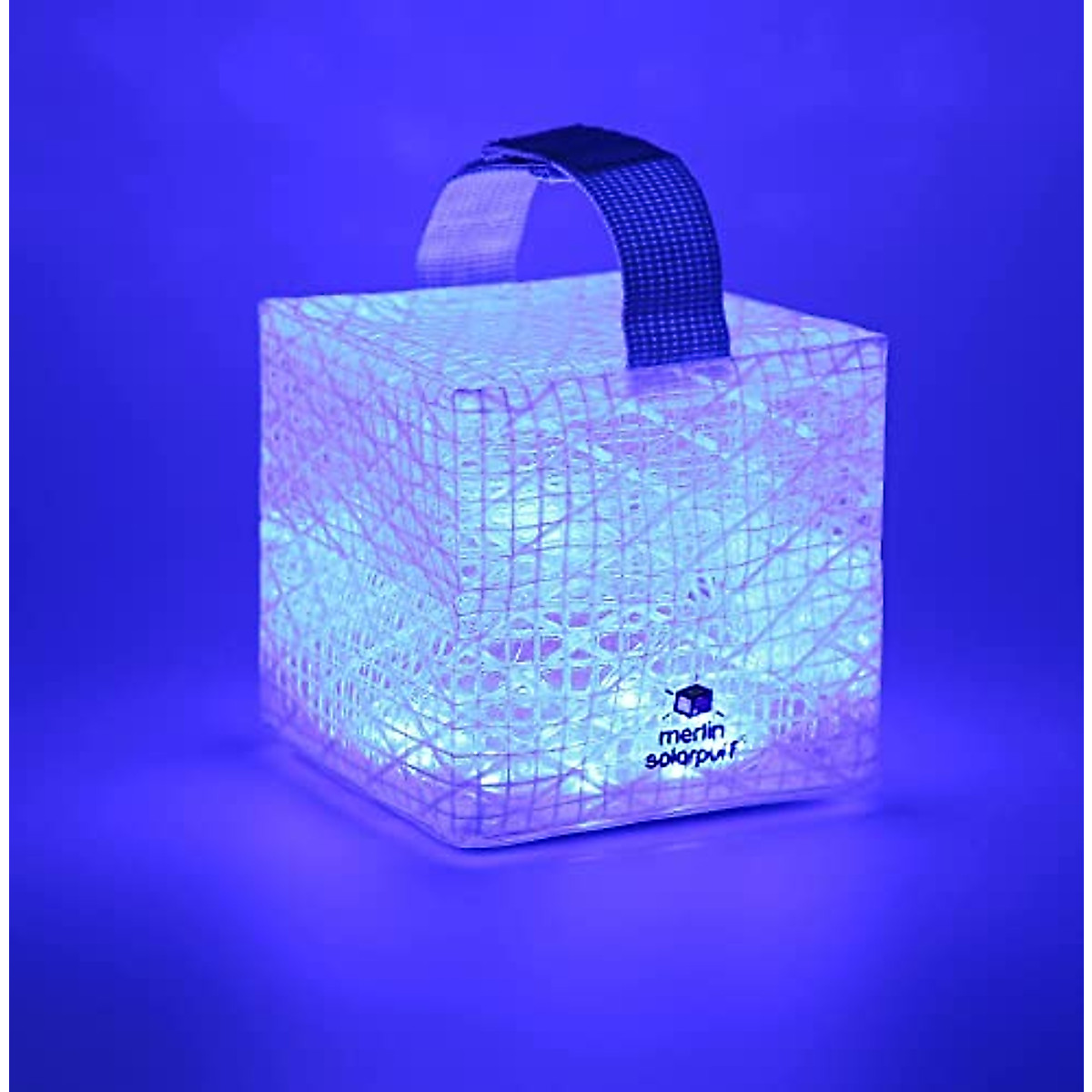 Solight Design Solar Puff Merlin, Rechargeable Color Changing Solar Lantern - Collapsible LED Camping Lantern, Easy Open and Fold, Extreme Weather-Tested (Multicolored)