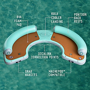 BOTE Inflatable Dock Hangout Suite 240 Degree Size Floating Group Party Raft Lake Beach Adults Kids Family Friendly MAGNEPod Compatible Packable Portable Towable