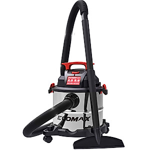 ECOMAX Wet Dry Vac 5 Gallon, 4 Peak HP, Portable Stainless Steel Shop Vacuum Wet/Dry with Powerful Suction-85 CFM, 3-in-1 Wet/Dry/Blow, Shop Vacuum for Home, Workshop, Jobsite, EM18115