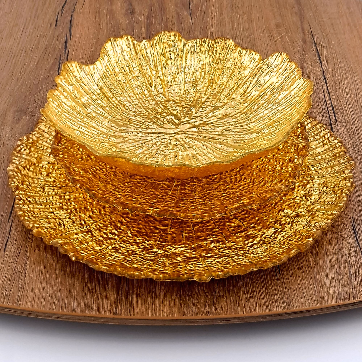 CORAL 12PCS Dinner Plate Set Gold