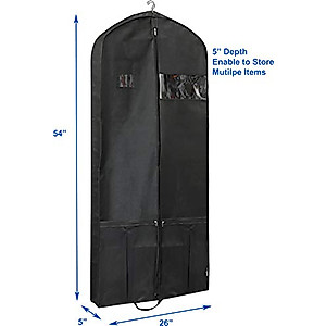 Simplehousware 54-Inch Heavy Duty Garment Bag w/Pocket for Suits, Tuxedos, Dresses, Coats