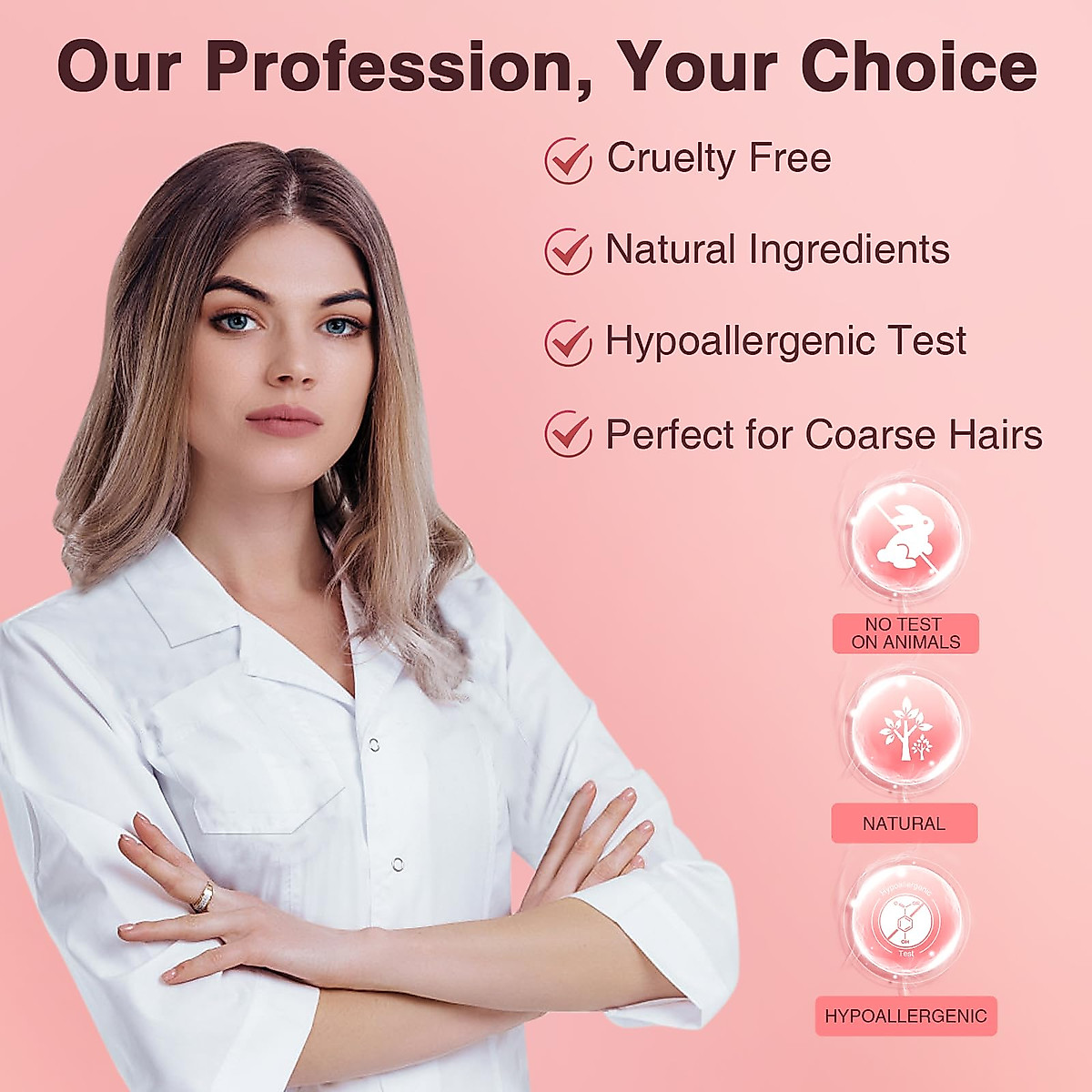 Yovanpur Hard Wax for Hair Removal, Rose Pink Wax Beads for Sensitive Skin and Brazilian Waxing, 10.5 Ounce/bag with 10pcs Wax Sticks