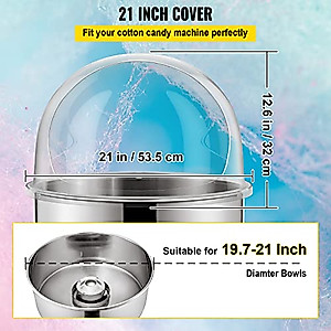 VEVOR 21 Inch Commercial Cotton Candy Machine Cover, Medium, Transparent