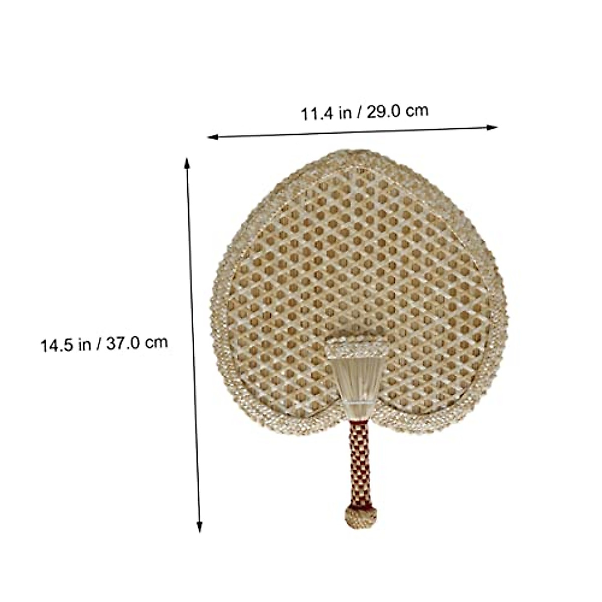 Abaodam 3 Pcs Straw Fan Paper Fans Decoration Japanese Fan Party Fan Woven Handheld Fan Vintage Home Decor Hand Rocker Fan African Decor Seagrass Rattan Fan Heart-Shaped Travel Polyester