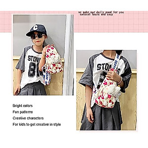 Hiflyer Kids Sling Bag, Kids Backpack Kawaii Bag Kids Travel Bag Chest Bag, Kids Crossbody Bag Mini Backpack for Girls (Pink)