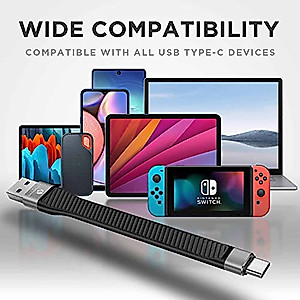 Ultra Short USB C Cable - 5.5 inch Afterplug USB to USB C Fast Charger Cable, High Speed 10Gbps USB 3.2 Gen 2 Cable for Portable SSD, Power Bank, Charging Station, Android Auto, iPad Pro Mini | Black