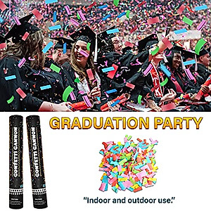 Confetti Cannon Party Poppers [6 Pack], Gift 3 Magnetic Photo Frames, Multicolor Biodegradable Confetti Shooters for Wedding, Birthday, Party, Graduation Celebrations, New Year’s Eve