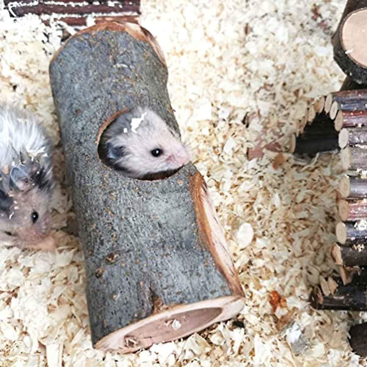 POPETPOP Hamster Hideout Hamster Rest House Small Pet Play House Hamster Tunnel Maze Wood Castle Habitat for Guinea Pig Bunnies Chinchilla