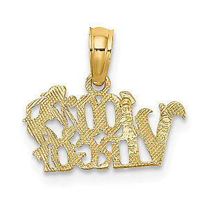 Solid 14k Yellow Gold 100% Virgo Charm Pendant - 11mm x 14mm