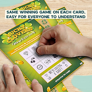 VNS Creations 5 Pregnancy Announcement Scratch Off Cards - Fun Ways to Announce Pregnancy - Baby Reveal Ideas for Grandparents - Fake Lottery Pregnancy Reveal to Husband, Wife, Kids, Family