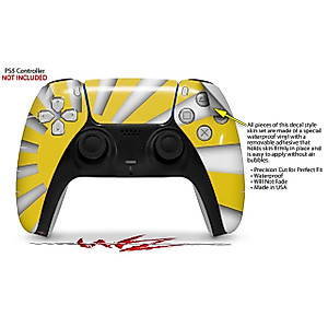 WraptorSkinz Skin Wrap compatible with Sony PS5 DualSense Controller Rising Sun Japanese Flag Yellow (CONTROLLER NOT INCLUDED)