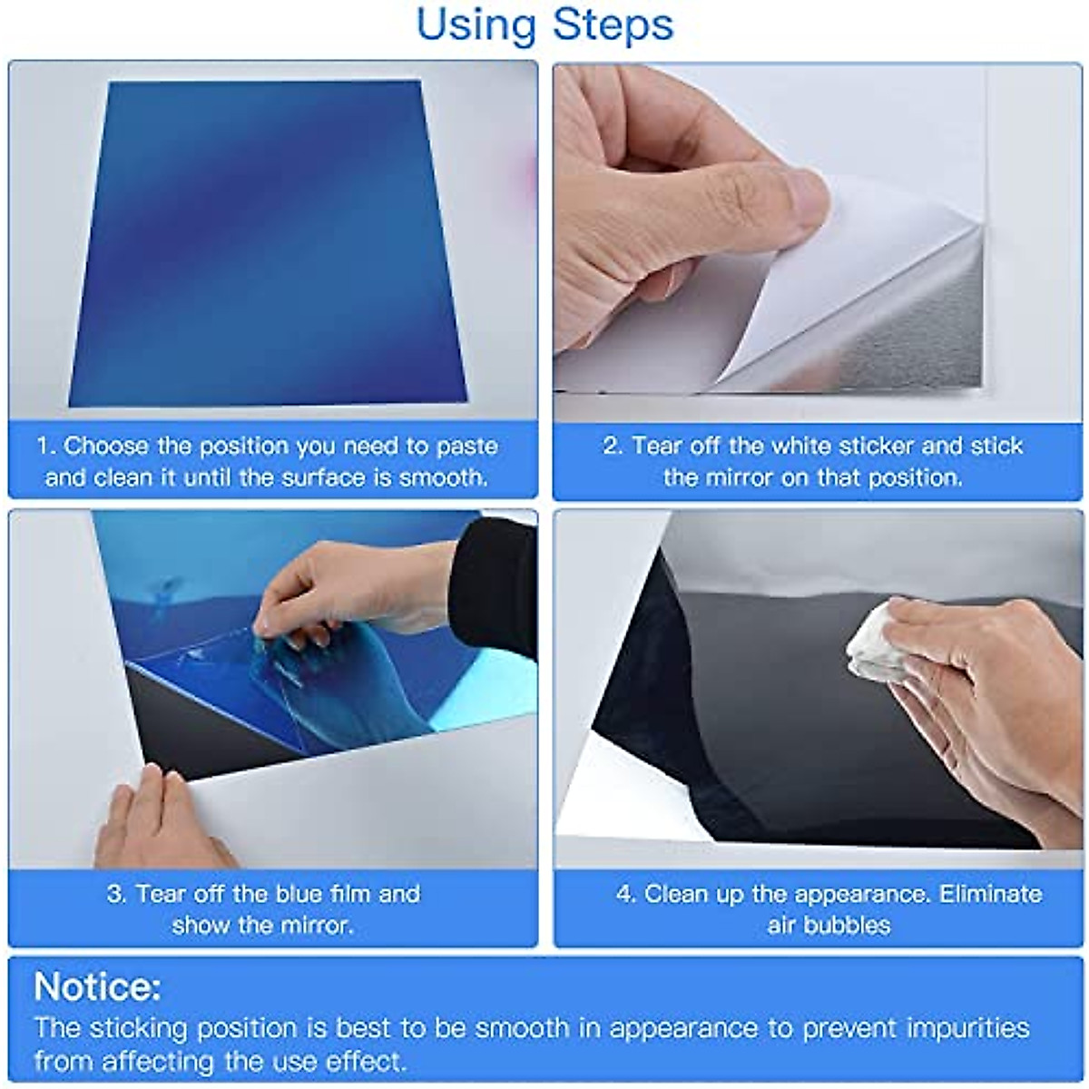 16 Pack Acrylic Flexible Mirror Sheets, 12 x 12 in Mirror Tiles Self Adhesive Square Cuttable Mirror Wall Stickers Non Glass Acrylic Safety Reflective Mirror for DIY Craft Home Wall Decoration