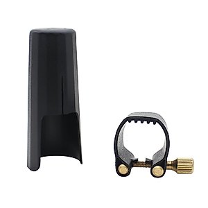 Andoer Leather Ligature Fastener with Plastic Cap for Soprano Sax Saxphone Bakelite Mouthpiece Durable
