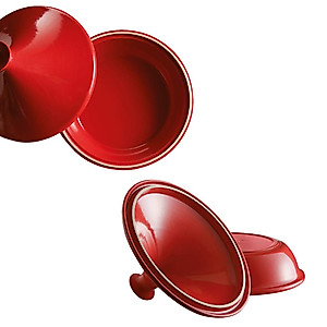 UWEREBFM Casserole Dishes with Lids Large Lead Free Cooking Tagine, Ceramic Pots with Lid for Different Cooking Styles High Temperature Resistance Compatible with All Cooktops Cas, Red