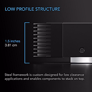 AC Infinity AIRCOM S9, Quiet Cooling Fan System 17" Top-Exhaust for Receivers, Amps, DVR, AV Cabinet Components