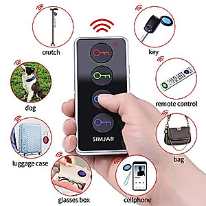 Key Finder with Extra 4 Long Chains & Up to 131ft Working Range in Open Space, Simjar Wireless Remote Control RF Key Finder Locator for Keys Wallet Phone Glasses Luggage Pet Tracker