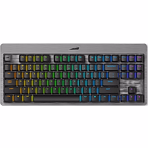 Mountain Everest Core Mechanical Gaming Keyboard - USB Hub - Cherry MX Hot-Swappable Switches - RGB Backlit (Gunmetal Gray, Red - Linear & Quiet)