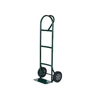 Harper Trucks 600lb Capacity Steel P-Handle Hand Truck, 8 inch Solid Rubber Wheels