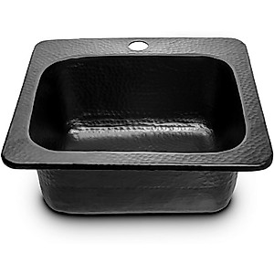 Monarch Abode 19192 Matte Black Hand Hammered Baxter Bar Prep Sink (15 inches)