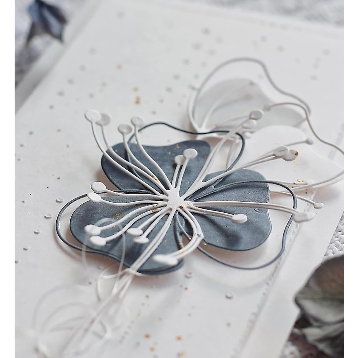 Lapoo Metal Cutting Die for Scrapbooking, 3D Backgrounds Frame New Cutting Dies DIY Album Card Making Decor Paper Craft Metal Die Cuts Party Wedding Decorations (Lotus Leaf A 4.8 x 3.6 in)