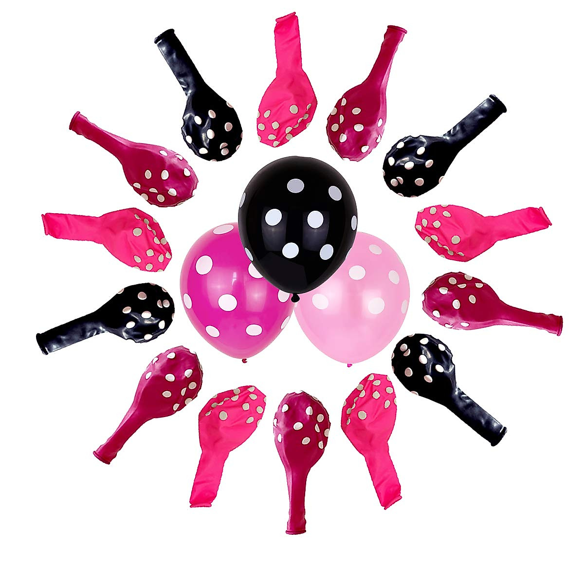 33pcs Minnie's Party Latex Balloons, Pink Mouse Aluminum Film Balloons, Pink, Red, Black balloons, Children's Birthday Party Supplies