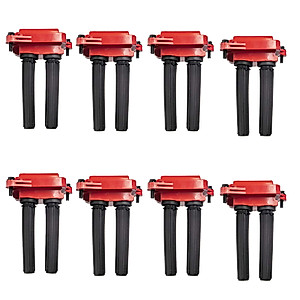TRQ 8 Piece Premium High Performance Ignition Coil with Boot Kit Set for Ram/Chrysler/Dodge/Jeep