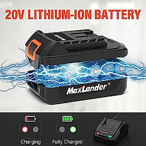 Cordless Drill, Maxlander 20V 1/2'' Drill Set with 1.5Ah Battery and Charger, Power Drill Cordless for Concrete Wall, Wood, Metal - Variable Speed