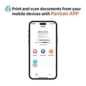 Pantum P2502W Black and White Laser Printer with Wireless Printing, Compact Size, 23 Pages per Minute (V5J87A)