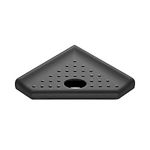 Questech Décor 5 Inch Shower Footrest, Wall Mounted Corner Shower Shaving Shelf, Lugged For New Construction, Corner Shower Shelf Caddy For Tiled Shower Walls, 5 Inch Geo Lugged, Graphite Black